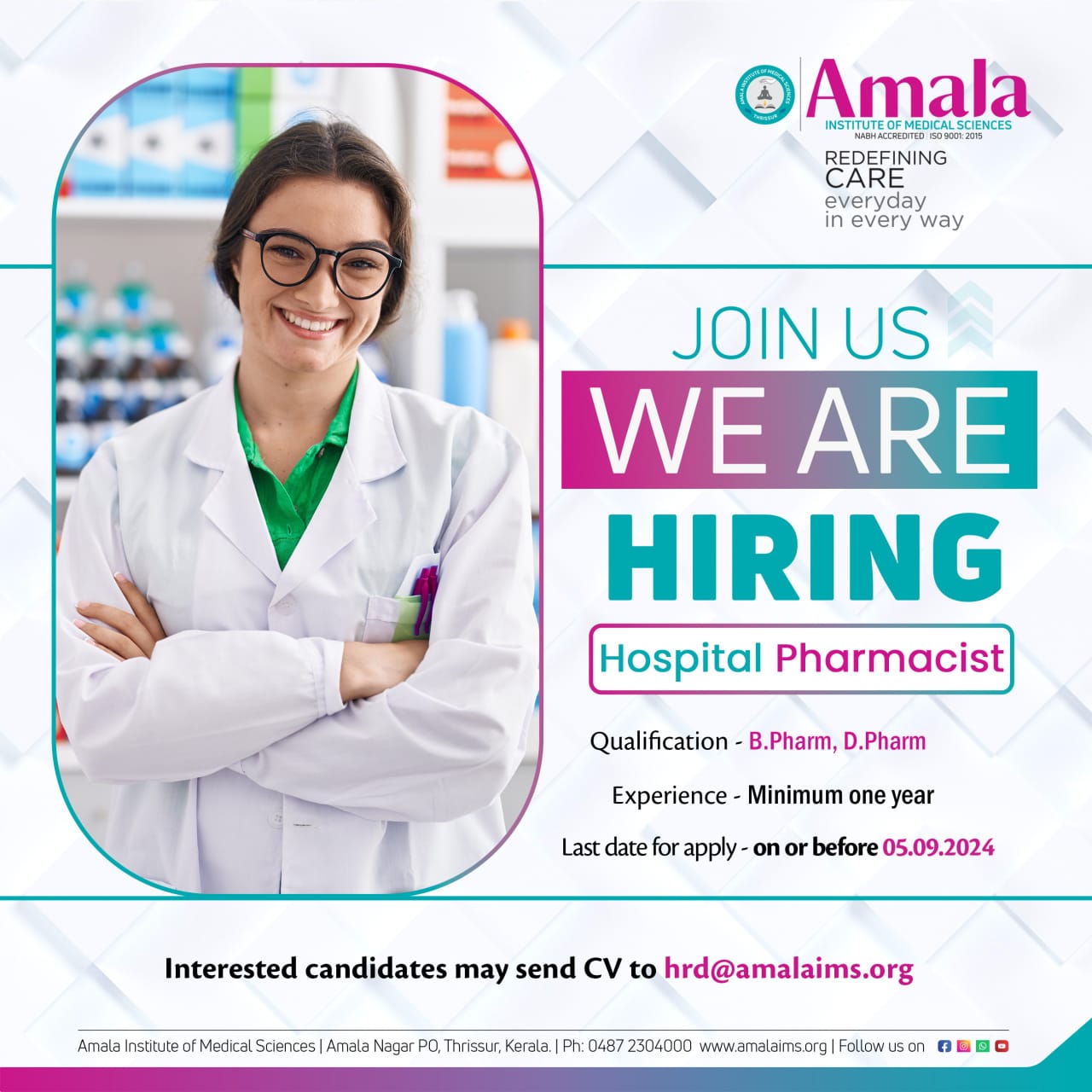 Amala Hospital Career | Amala Institute of Medical Sciences