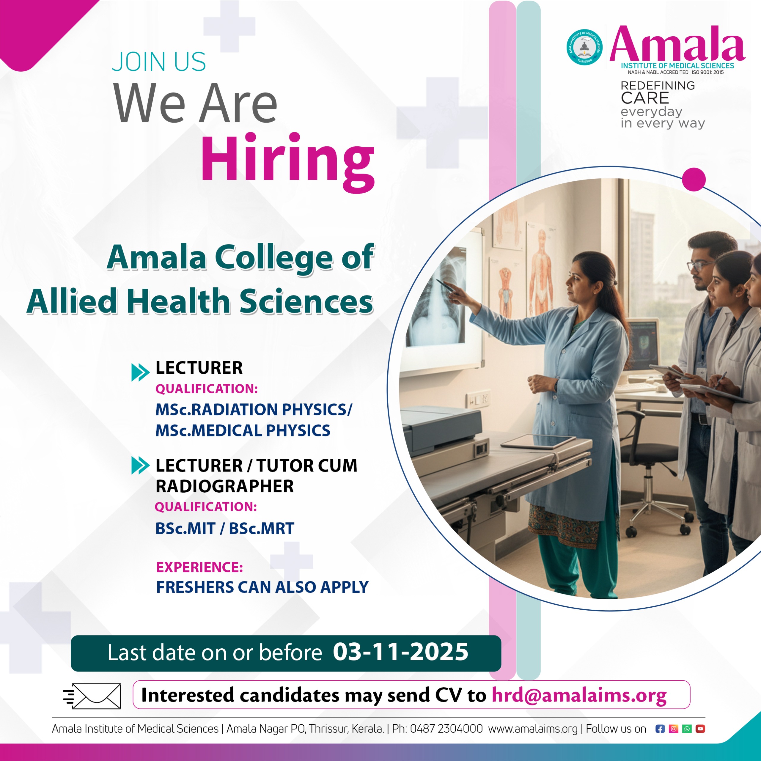 Career | Amala Institute of Medical Sciences